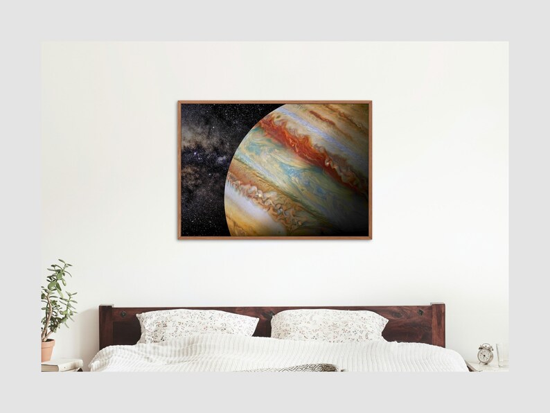 Jupiter Illustrated in High Color With Stars Beautiful Space Wall Art ...