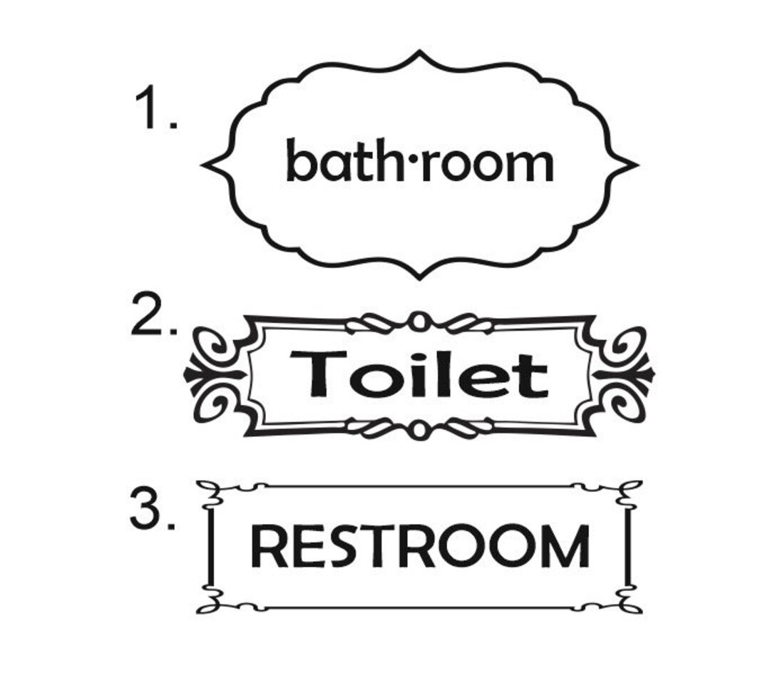 Bathroom Toilet Restroom WC Lavatory Vinyl Decal Sticker in - Etsy