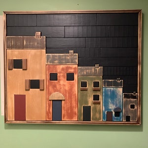 Village wall-art - Etsy