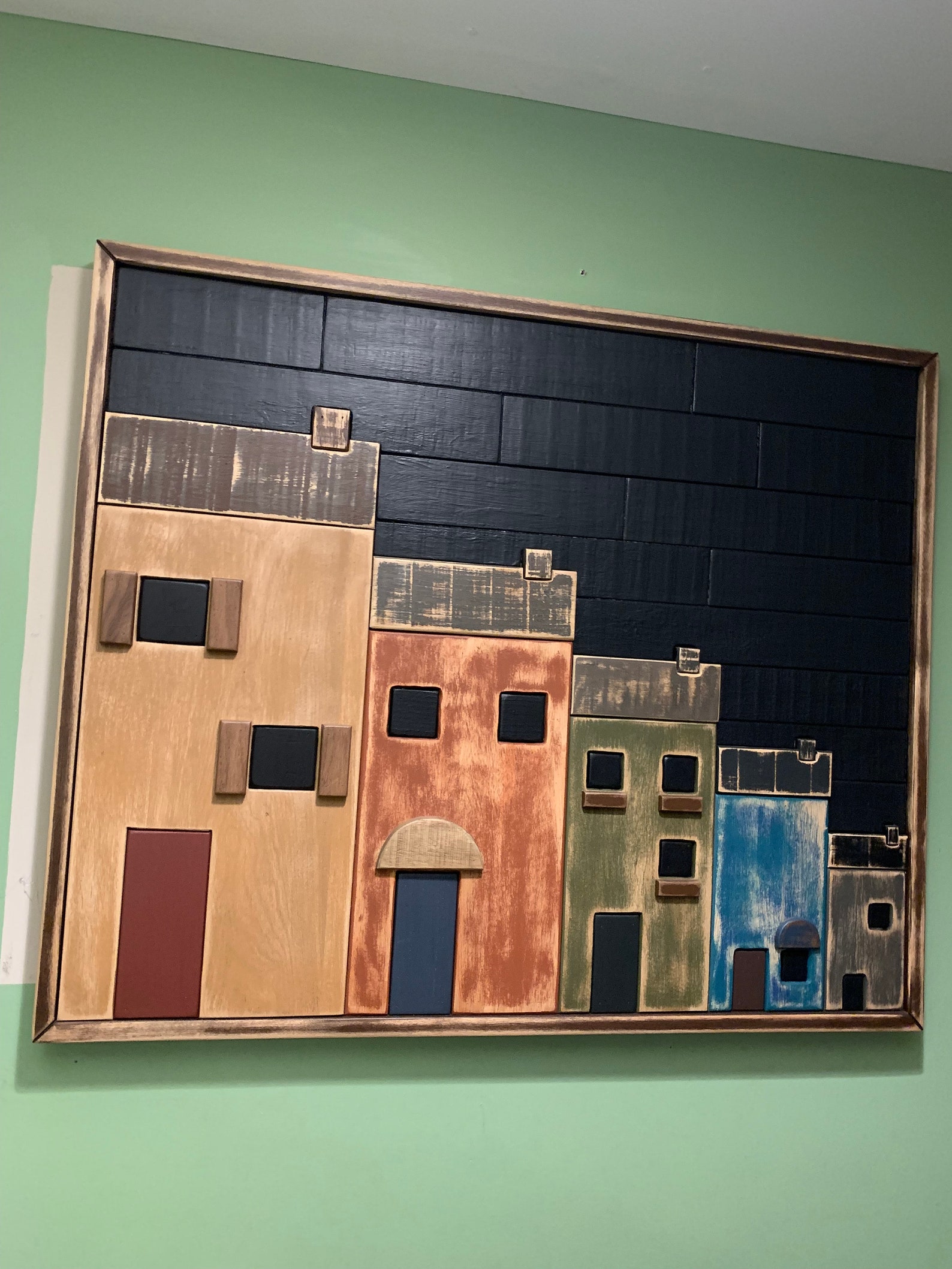 Village wall-art - Etsy