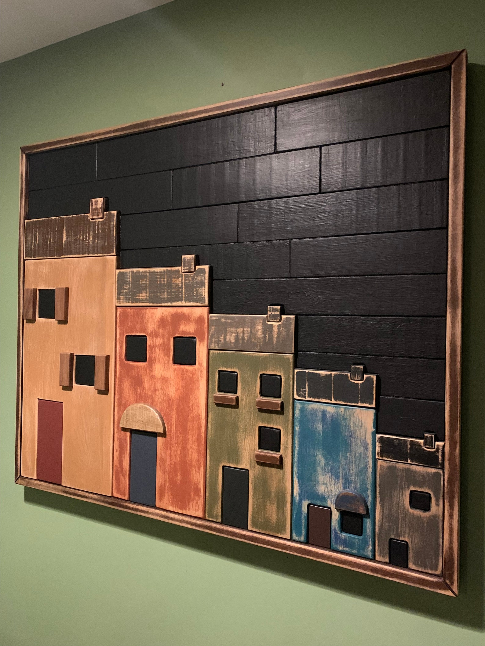Village wall-art - Etsy