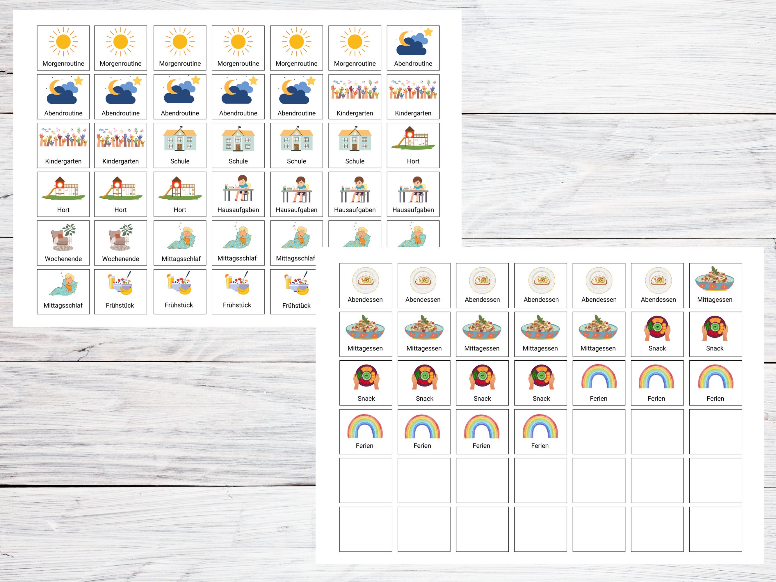 Routinekarten Kinder Wochenplan Tagesplan Montessori Tagesablauf Zum ...