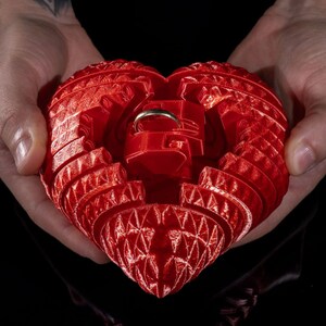 3DP Open Heart 3D Printed Ring Gift Box Valentines Day Anniversary - Etsy
