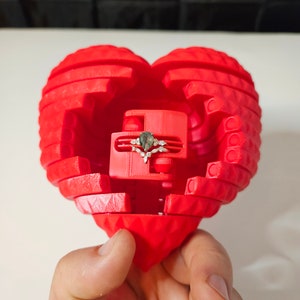 3DP Open Heart 3D Printed Ring Gift Box Valentines Day Anniversary - Etsy