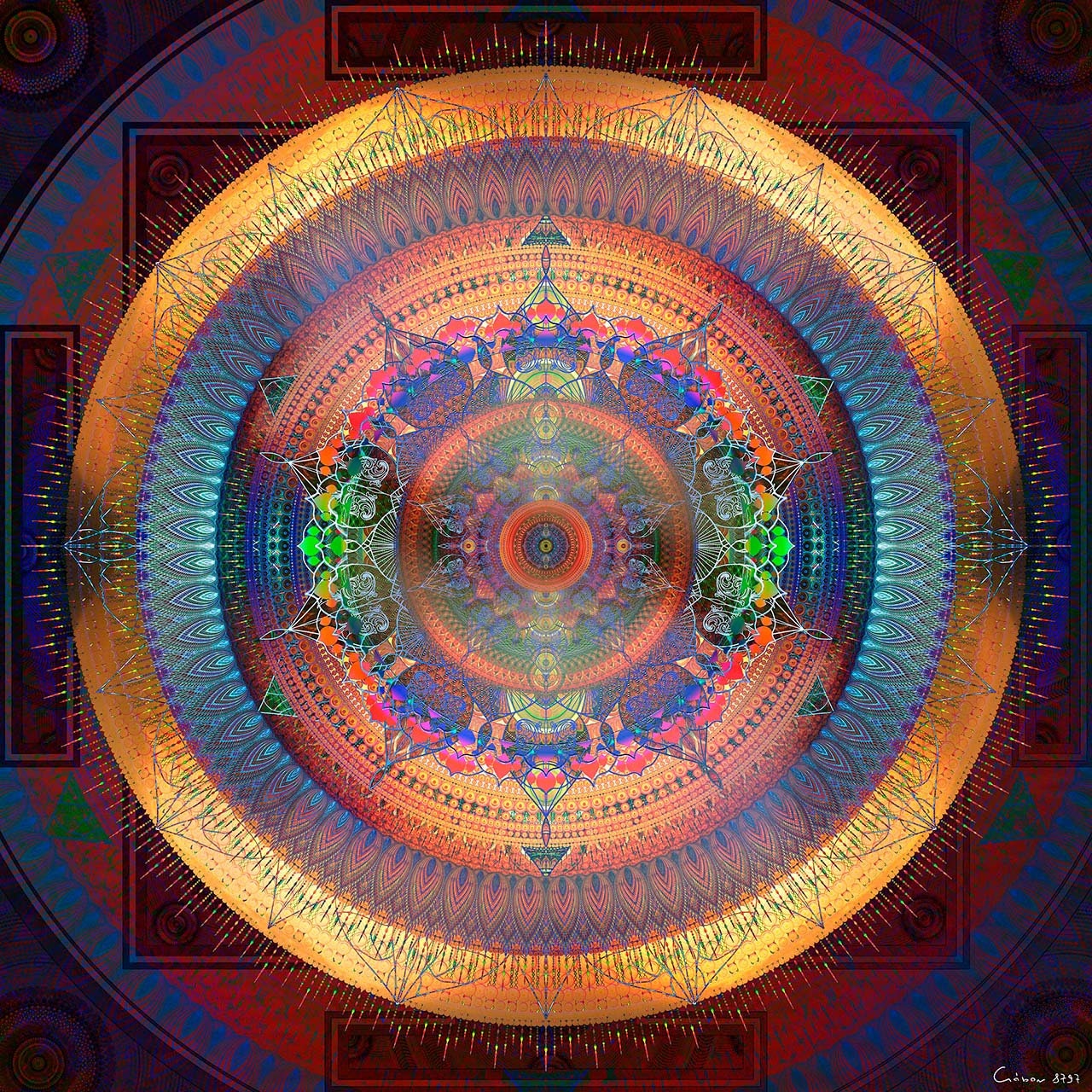 Mandala Wall Art, Sacred Geometry Mandala, Spiritual Harmony Mandala ...
