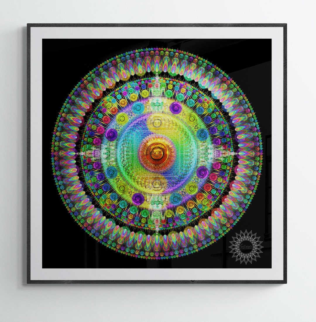 Sraddha Faith Unique Mandala Wall Art Print, Exquisite Sacred Geometry ...