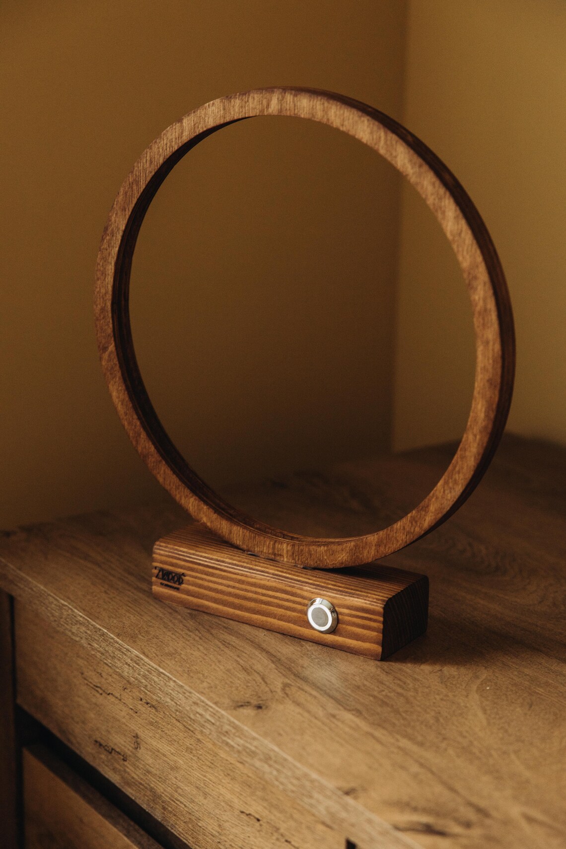 Wood Lamp, Wooden Tabel Lamp, Loft Lamps, Desk Lamp, Round Wooden Lamp ...
