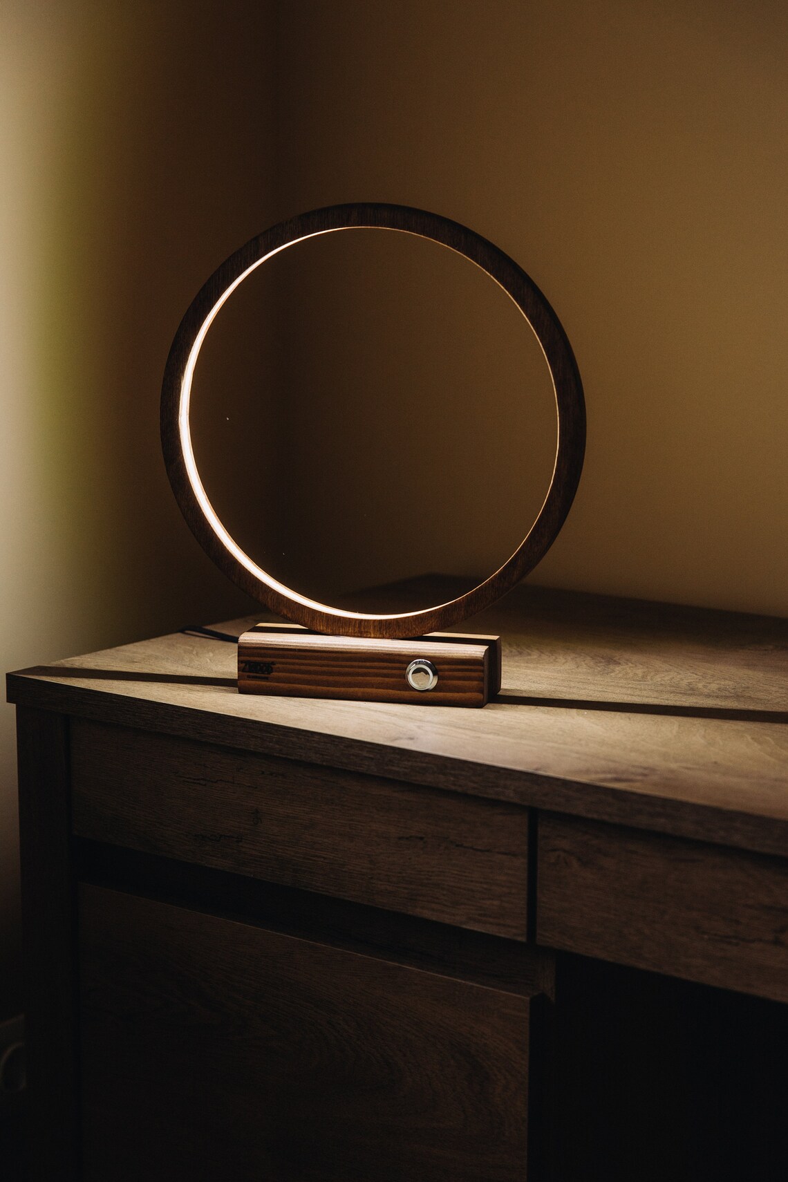 Wood Lamp, Wooden Tabel Lamp, Loft Lamps, Desk Lamp, Round Wooden Lamp ...