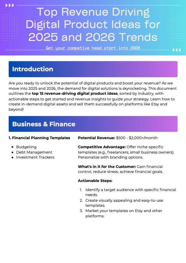 Top 15 Revenue Driving Digital Product Ideas for 2025 and 2026 Trends ...