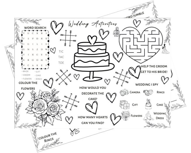 Kids Wedding Activity Sheets - Etsy