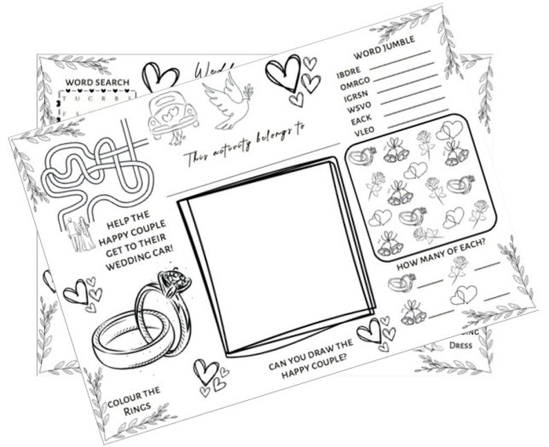 Kids Wedding Activity Sheets - Etsy