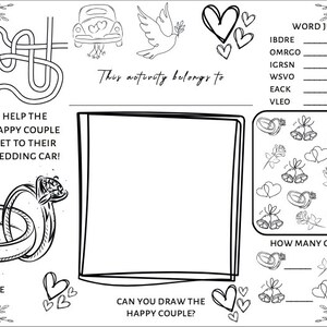 Kids Wedding Activity Sheets - Etsy
