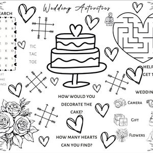 Kids Wedding Activity Sheets - Etsy