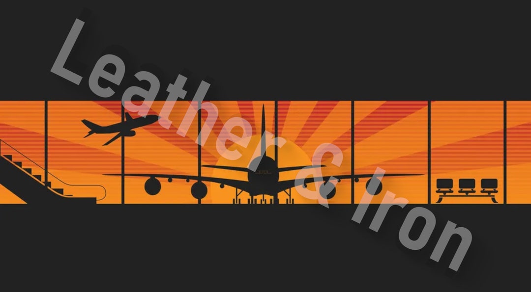 Vinyl Retro Airport Sunset Design Vinyl Checkbook Cover - Etsy