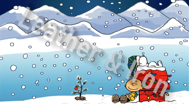 Vinyl Snoopy and Charlie Brown Waiting for Christmas Design Checkbook ...