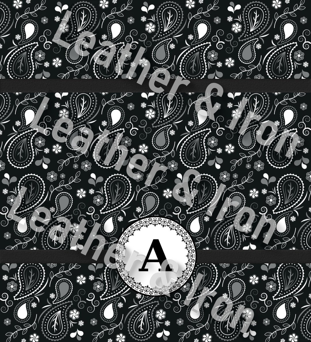 Vinyl Paisley Black and White Custom Initial Design Vinyl Checkbook ...