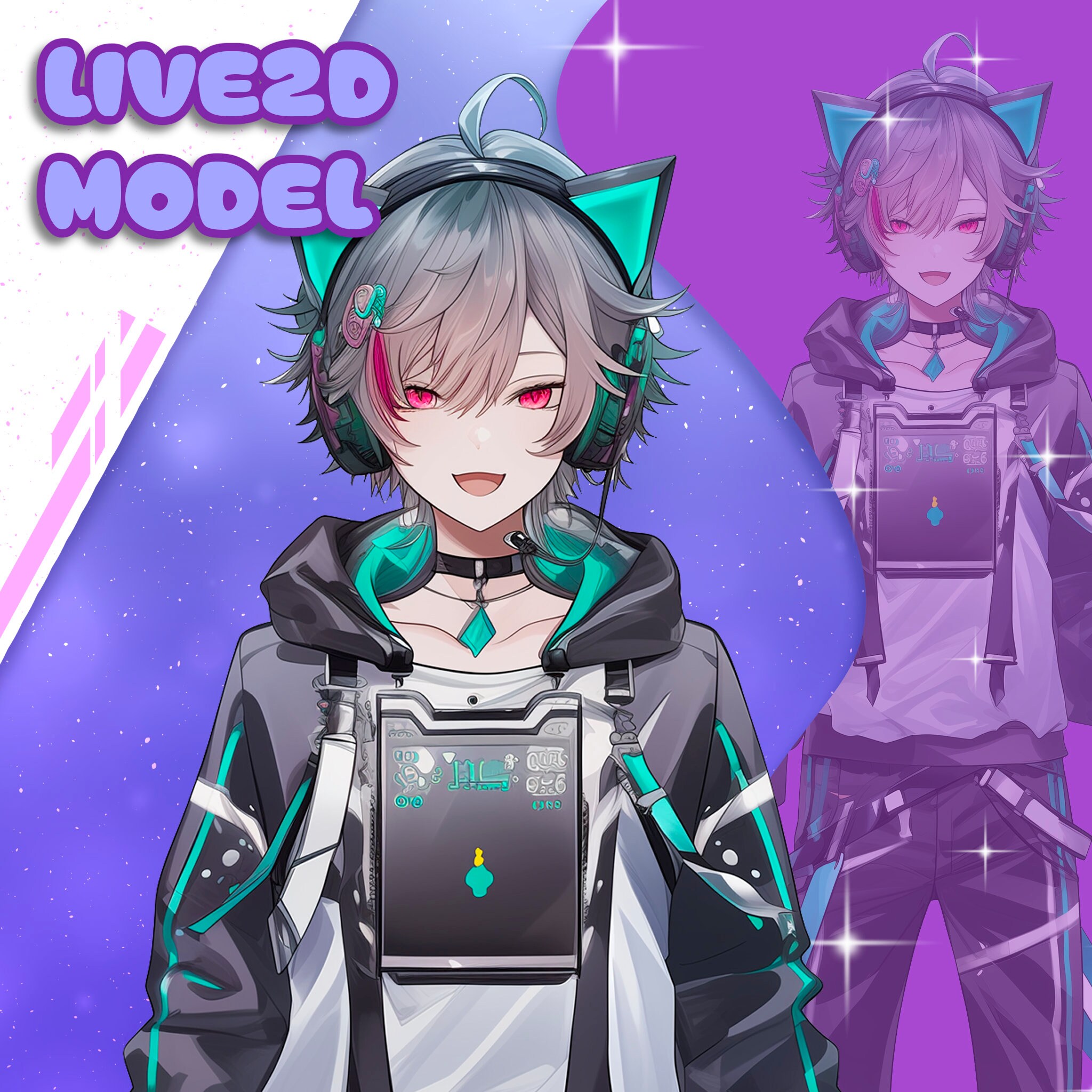 CUSTOM Live2d Vtuber Model Live2d Vtuber Commission Vtuber Design ...