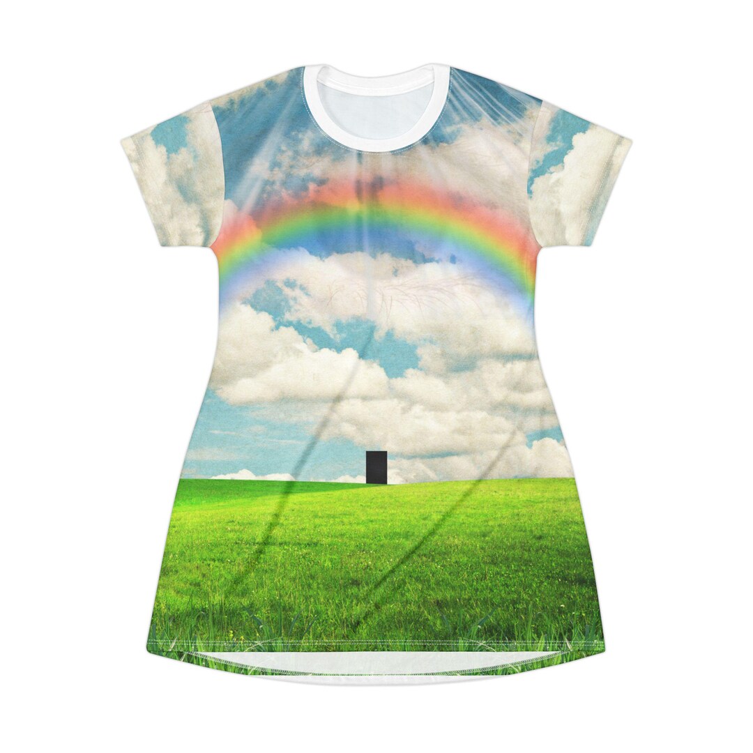 Liminal Y2K T-shirt Dress, Frutiger Aero Vaporwave Graphic Tee, Casual ...
