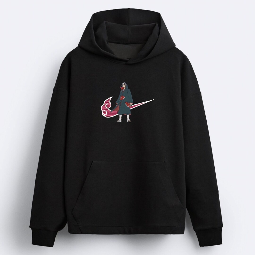 Black Itachi Swoosh Embroidered Hoodie Itachi Uchiha - Etsy