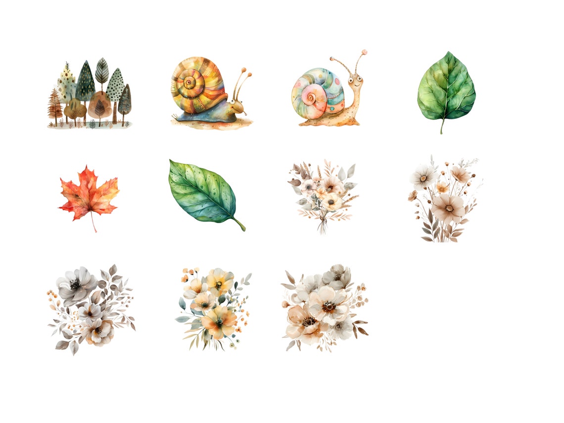 Boho Woodland Animals Clipart, Cute Woodland Animals Clipart, Boho ...