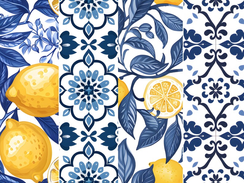 Mediterranean Tile Clip Art, Summer Clipart, Mediterranean Lemon ...