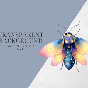 Lightning Bug Clipart, Watercolor Firefly Art, Cute Insect PNG, Digital ...