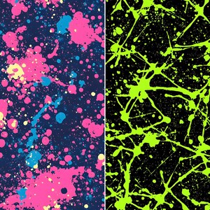 Commercial Use, Neon Paint Splatter Digital Papers Instant Download ...
