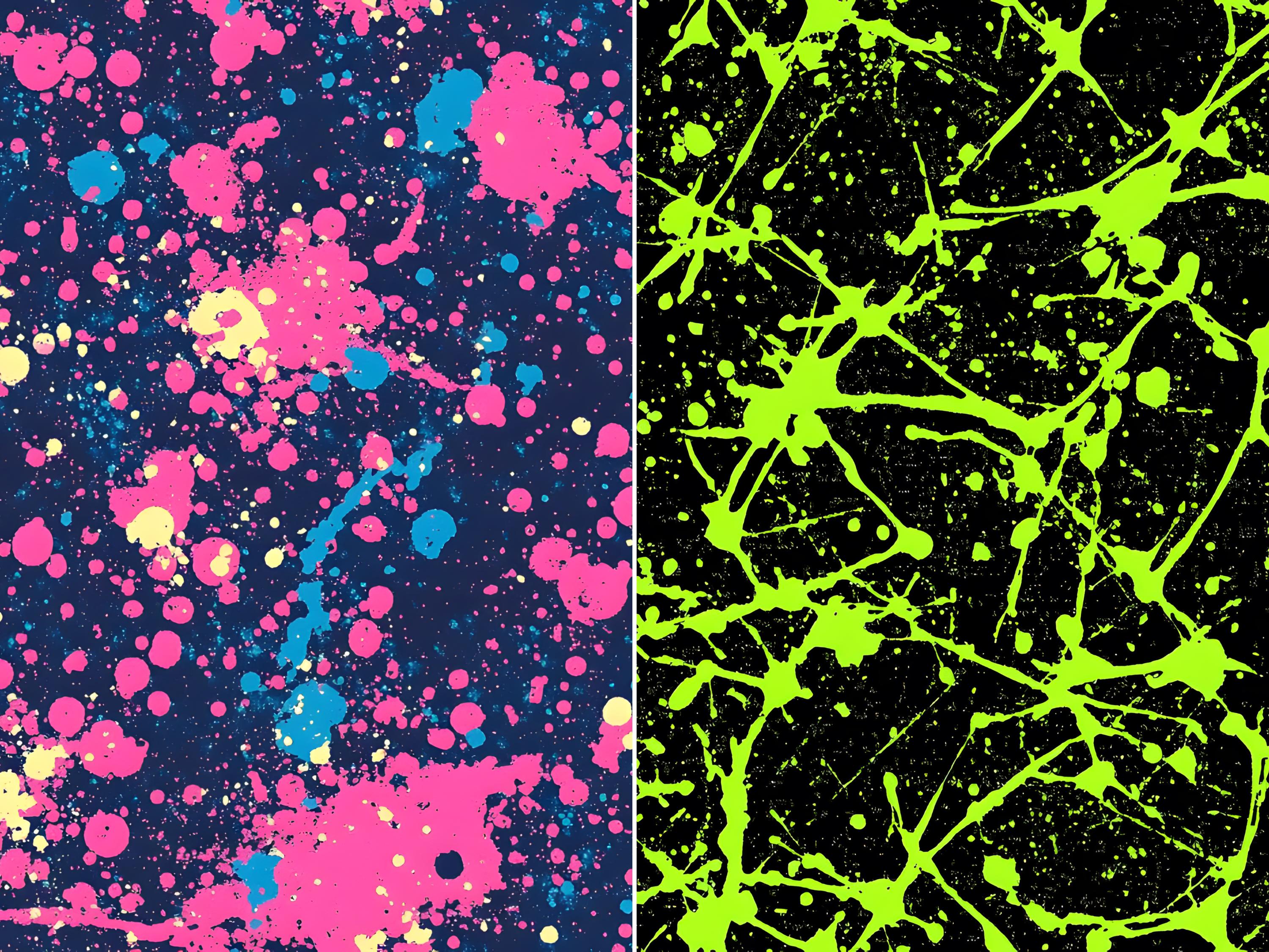 Neon Paint Splatter Digital Papers: Seamless Boho Patterns (digital ...