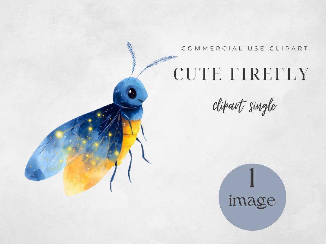 Lightning Bug Clipart, Watercolor Firefly Art, Cute Insect PNG, Digital ...