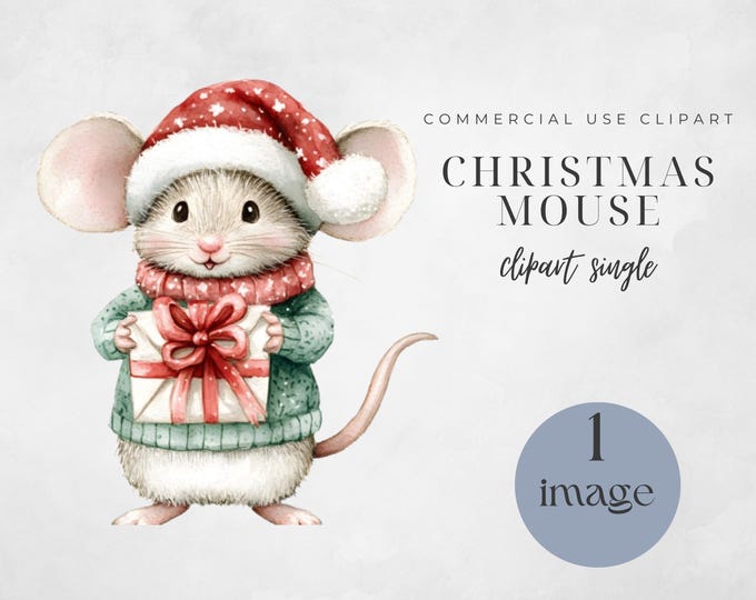 12 PNG, Christmas Mouse Clipart Bundle, Xmas Mouse Clipart, Cute Mouse ...