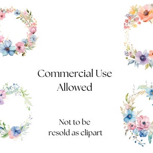 Watercolor Spring Flower Wreath Clipart, Spring Wreath Clipart, PNG ...