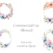 Watercolor Spring Flower Wreath Clipart: 20 PNG Designs (commercial Use ...