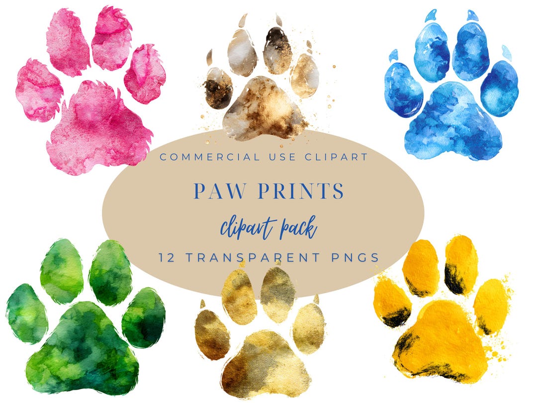 Paw Print Digital Paper, White Backgrounds, Printable Scrapbook ...