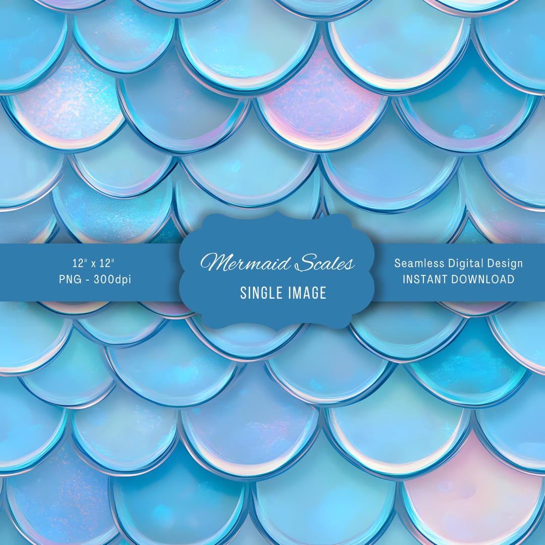 Mermaid Scales Digital Paper: Ocean Background (300 DPI, Commercial Use ...