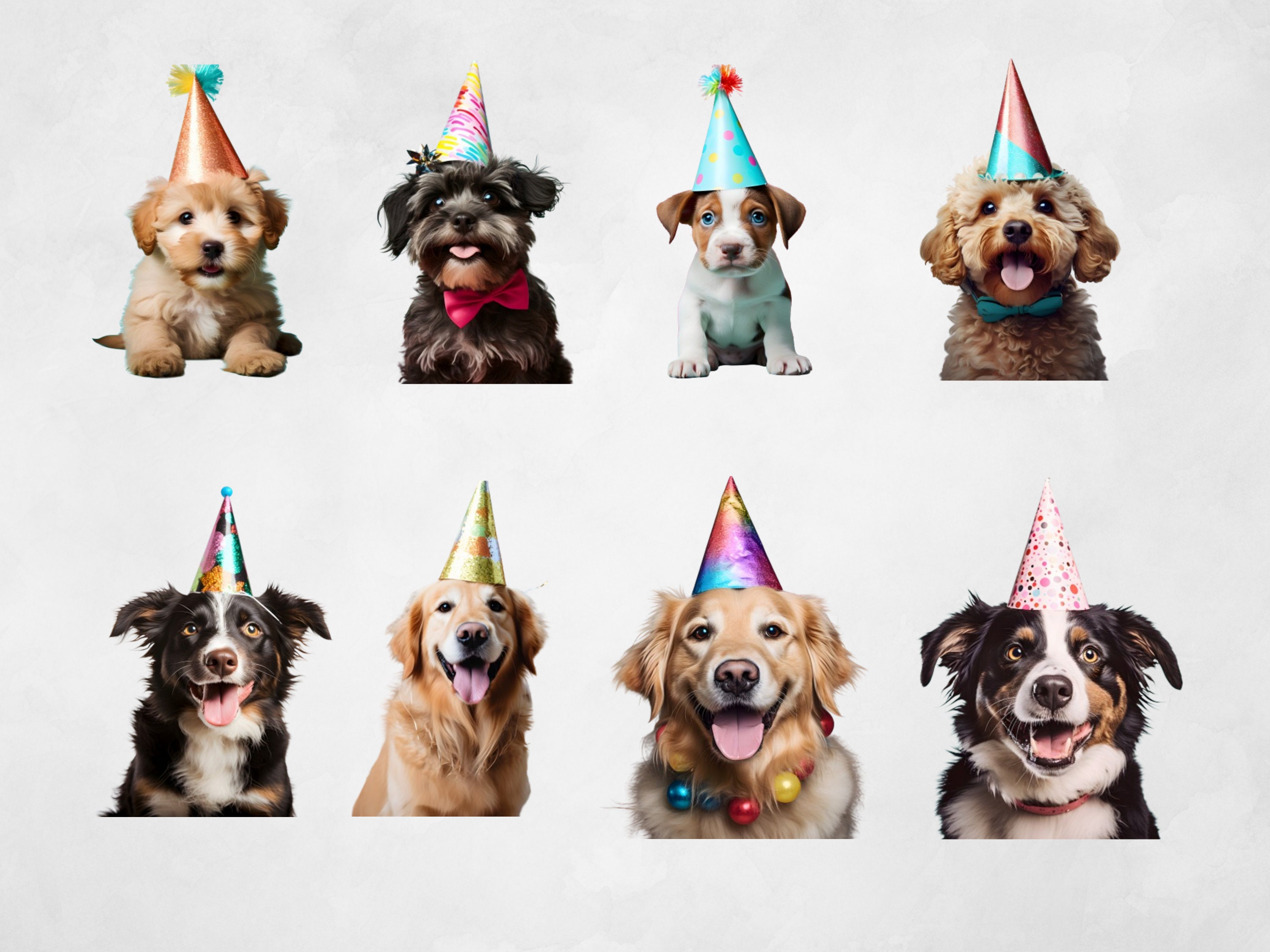 Birthday Dog Clipart, Cute Puppy Clipart, PNG, Dog Birthday Hat Clipart ...