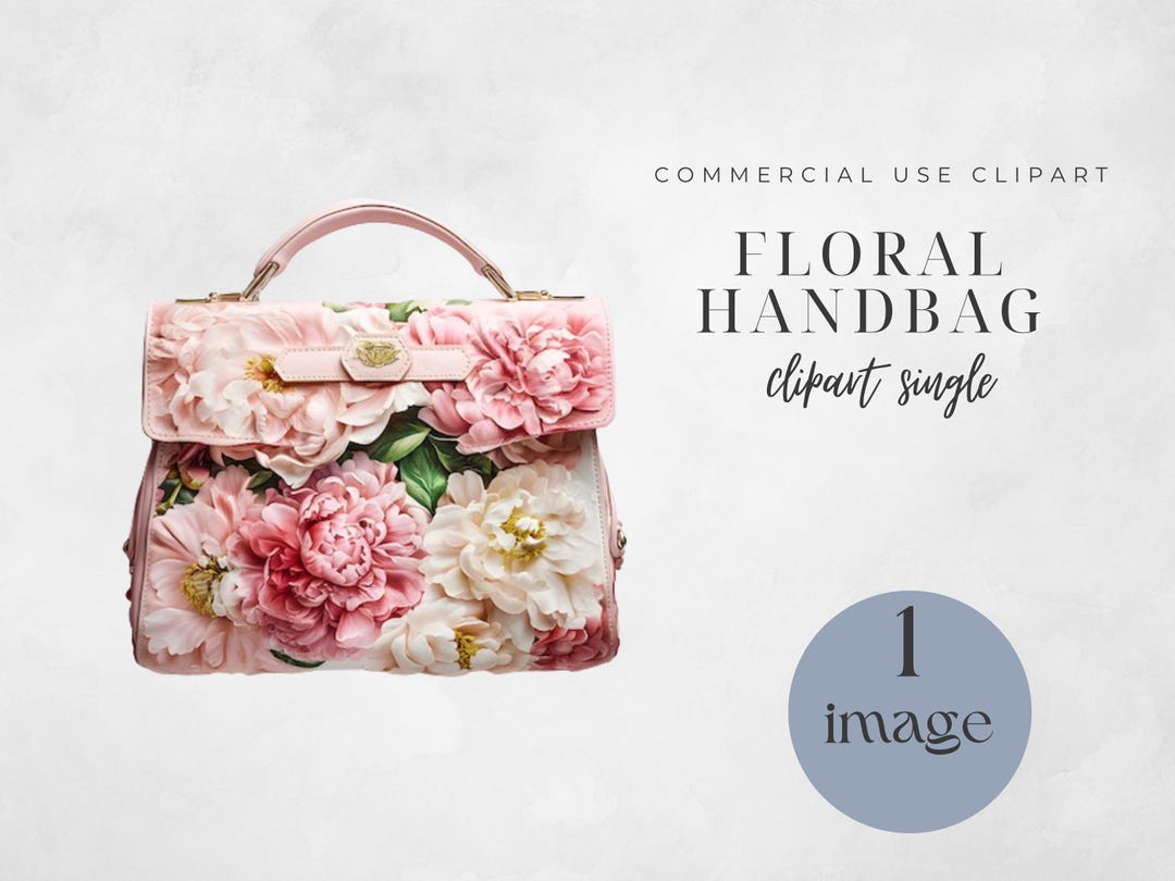 Handbag Digital Paper Clipart, Floral Purse Templates, Printable Craft ...