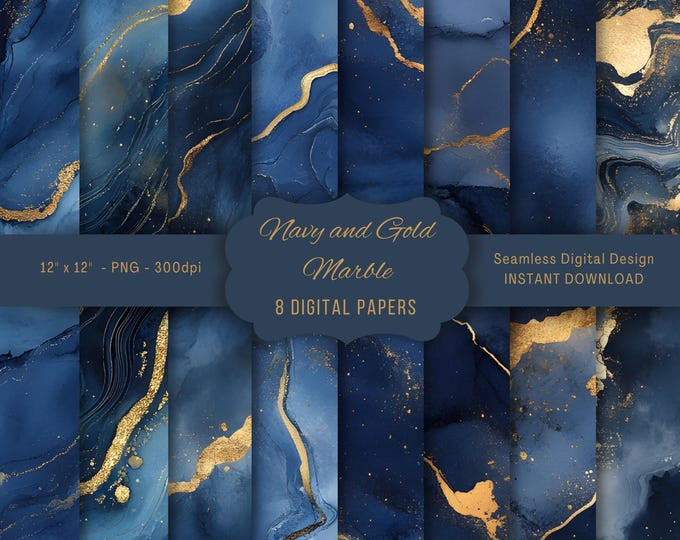 Navy Blue and Gold Border Clipart, Alcohol Ink Textures, Colorful Deep ...