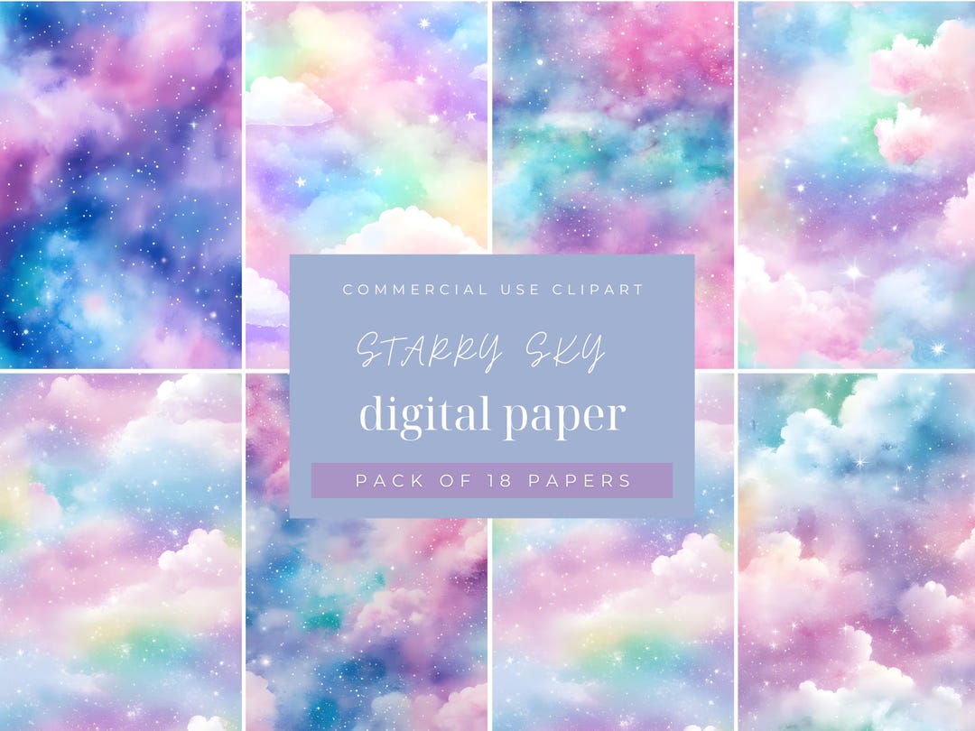 Watercolor Galaxy Digital Paper: Seamless Cosmic Patterns (digital ...
