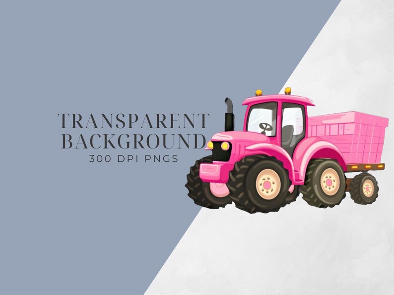 Farm Tractor Clipart, Commercial Use, Pink Tractor PNG, Farm Tractor ...