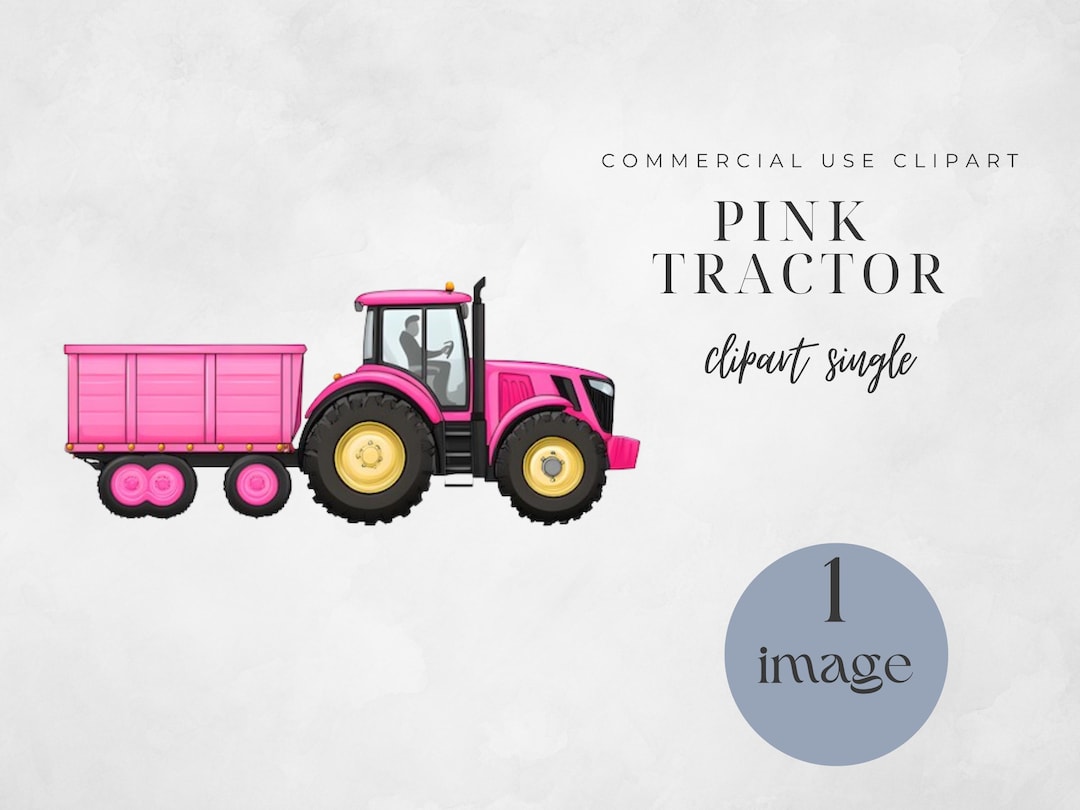 Farm Tractor Clipart, Commercial Use, Pink Tractor PNG, Farm Tractor ...