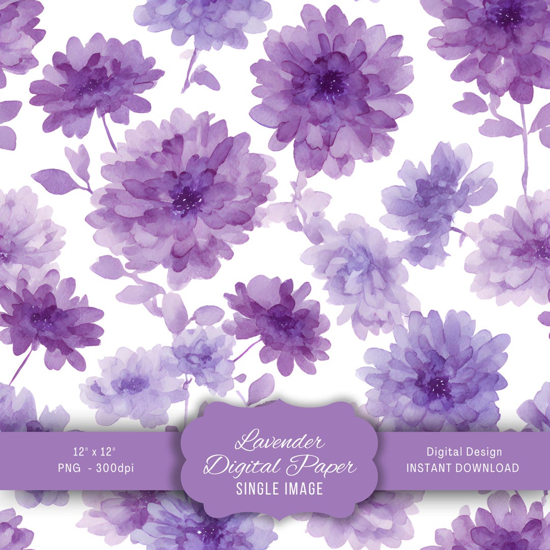 Lavender Digital Design Paper, Seamless Pattern for Scrapbooking ...