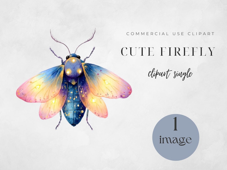 Lightning Bug Clipart, Watercolor Firefly Art, Cute Insect PNG, Digital ...