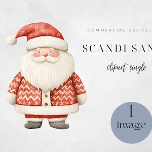 Nordic Santa Clip Art, Santa Png, Christmas Png, Watercolor ...
