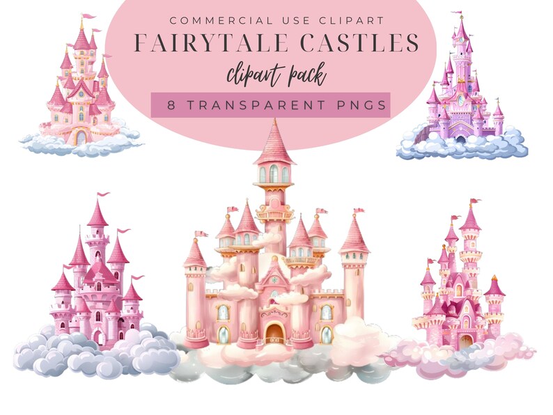Fairytale Castle Clipart, Princess Castle, Castle PNG, Digital Download ...