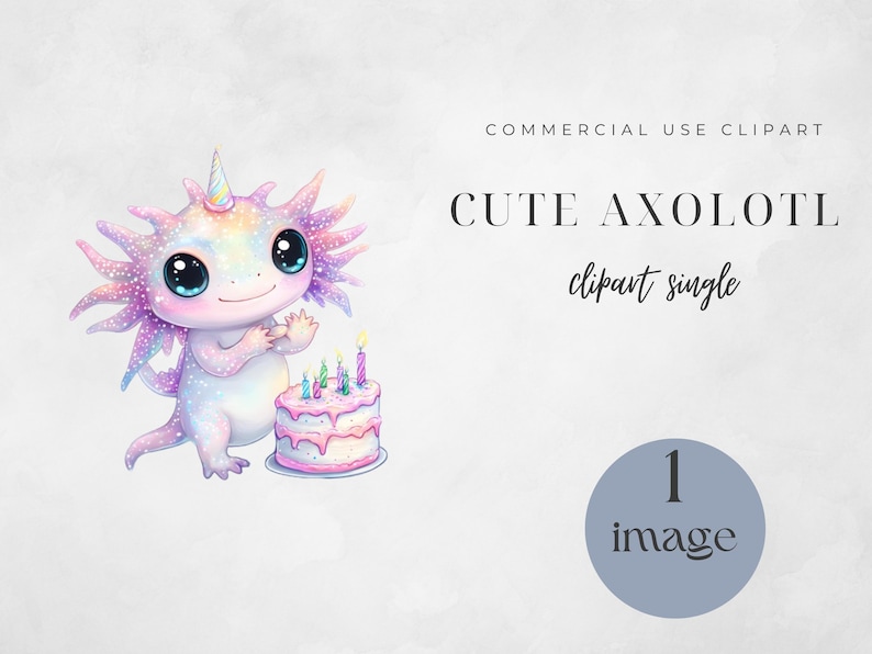 Watercolor Axolotl Clipart, Cute Axolotl Nursery Decor, Digital ...
