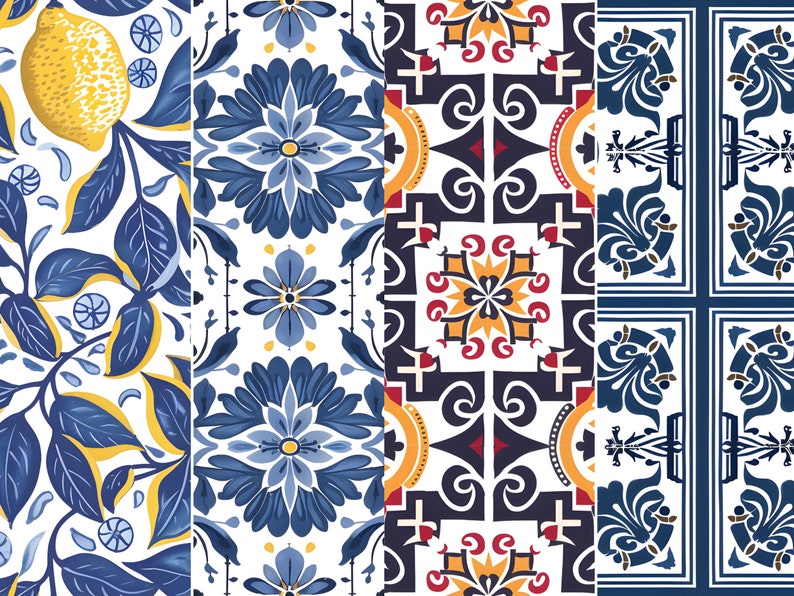 Mediterranean Tile Clip Art, Summer Clipart, Mediterranean Lemon ...