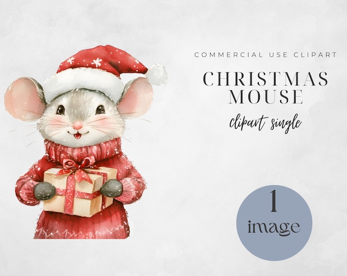 12 PNG, Christmas Mouse Clipart Bundle, Xmas Mouse Clipart, Cute Mouse ...
