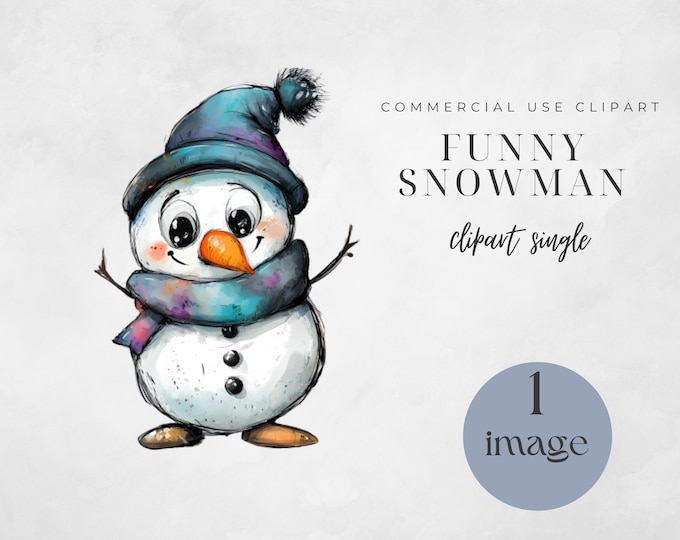 Quirky Handstand Snowman Clipart: 12 Festive Designs (digital Download ...