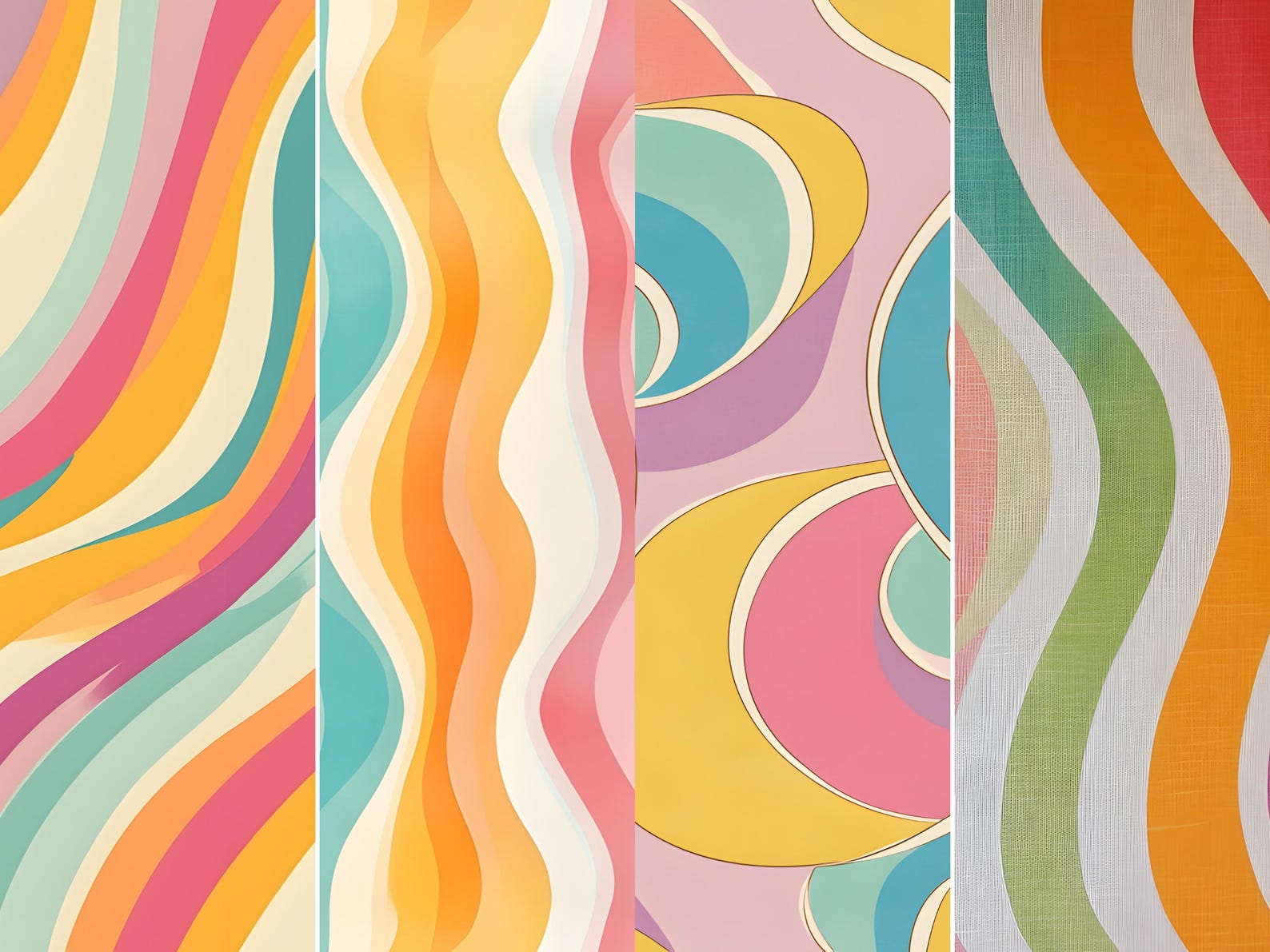 Hippy Pattern, 22 Groovy Digital Papers - Retro Patterns, Retro Groovy ...