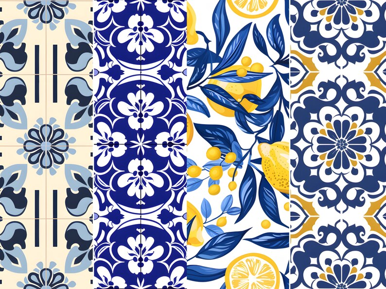 Mediterranean Tile Clip Art, Summer Clipart, Mediterranean Lemon ...